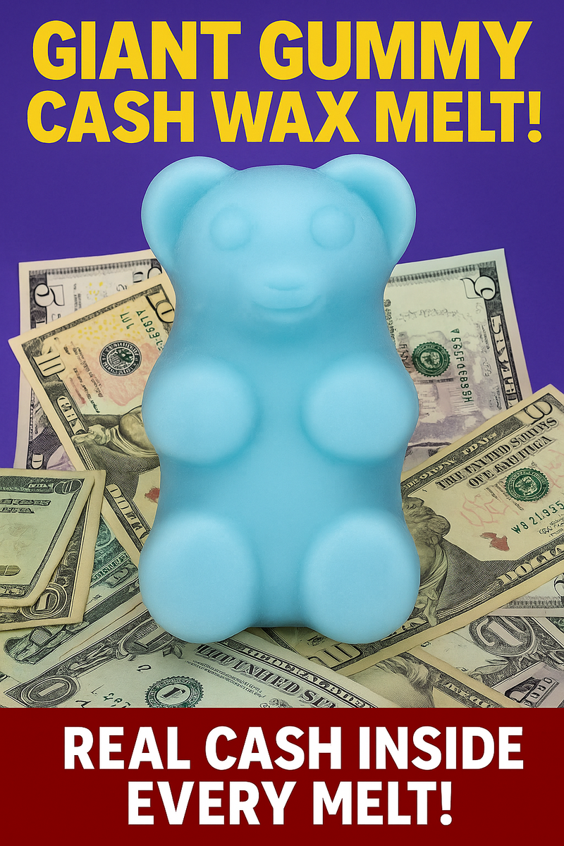 WORLDS LARGEST GUMMY BEAR CASH WAX MELT – iLoveSurprises - Cash Candles ...