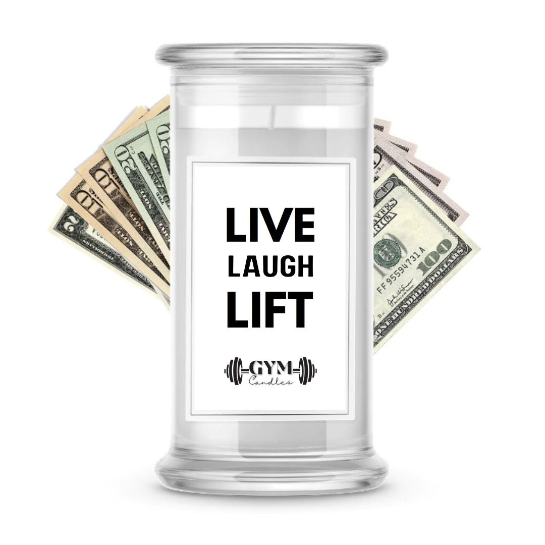 Live Laugh Lift | Cash Gym Candles – Jewelry Candles, Cash Candles ...