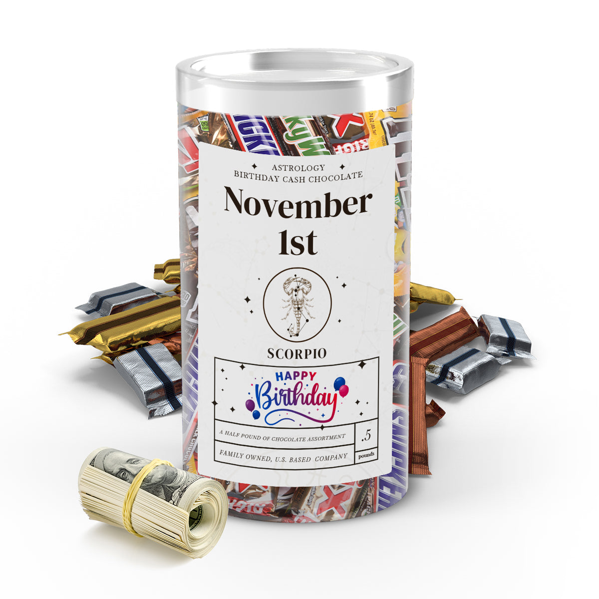 SCORPIO | ASTROLOGY BIRTHDAY CASH CHOCOLATE – iLoveSurprises - Cash ...