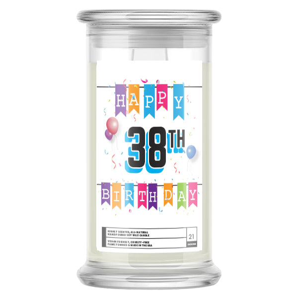 Happy 38th Birthday Candle – Jewelry Candles, Cash Candles, Money ...