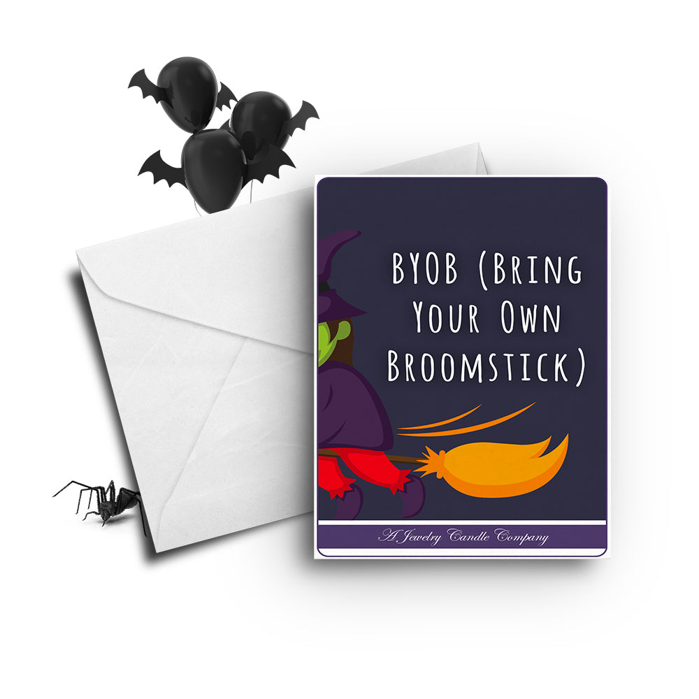 BYOB (Bring your own broomstick) Greetings Card – Jewelry Candles: A ...