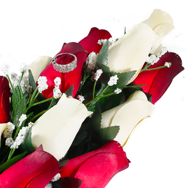 Cream & Red Wax Dipped Roses Bouquet — Jewelry Candles® – Jewelry ...